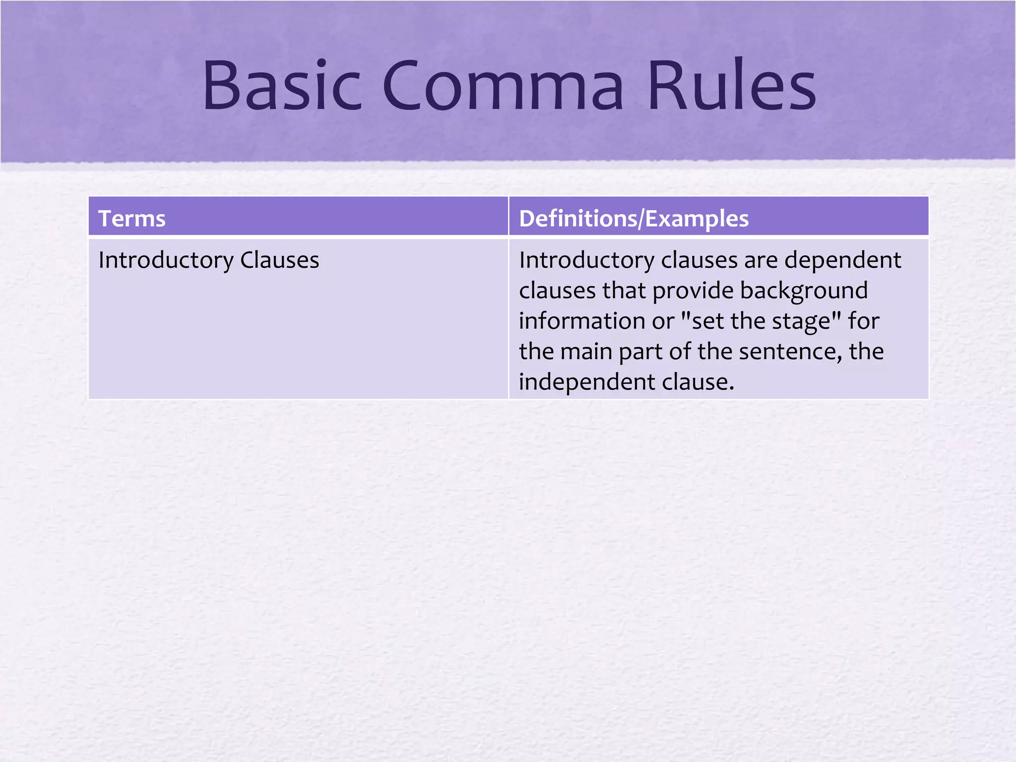 Basic comma rules | PPT