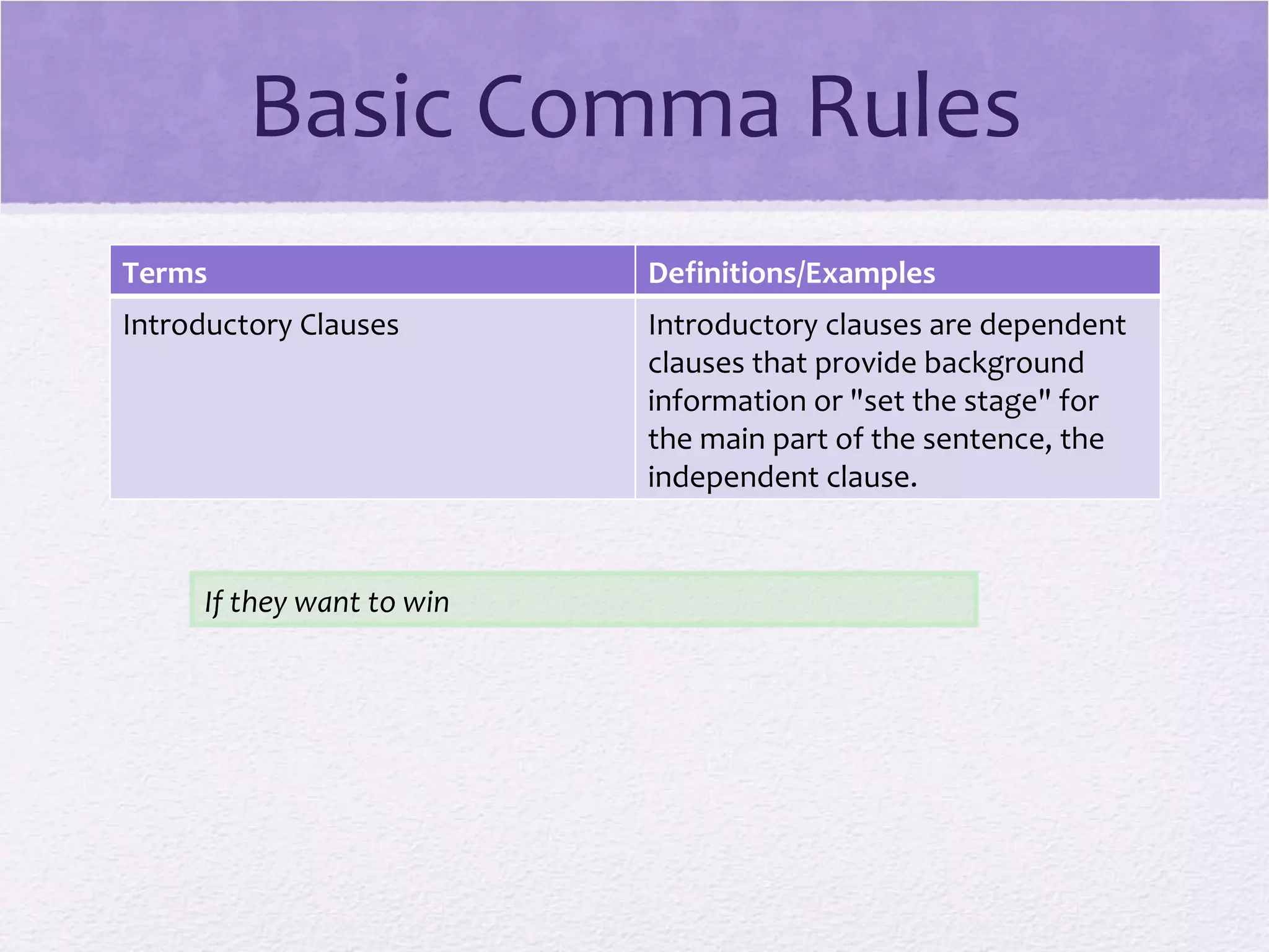 Basic comma rules | PPT