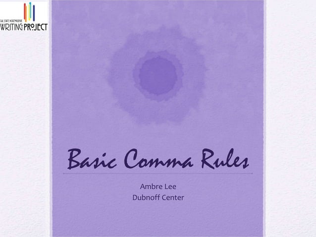 Basic comma rules | PPT