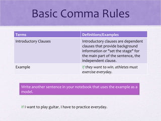 Basic comma rules | PPT