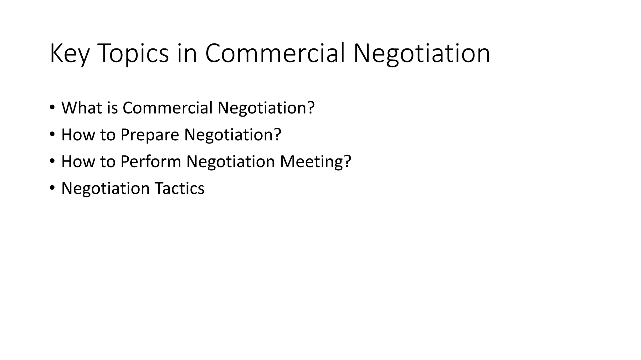 Basic commercial negotiation | PPT