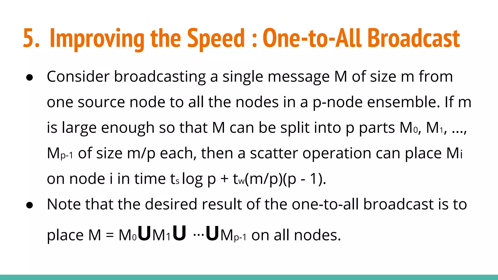 Basic communication operations - One to all Broadcast | PDF