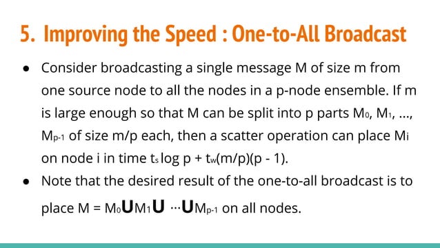 Basic communication operations - One to all Broadcast | PDF