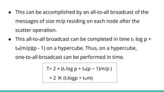 Basic communication operations - One to all Broadcast | PDF