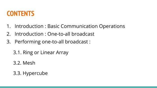 Basic communication operations - One to all Broadcast | PDF