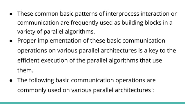 Basic communication operations - One to all Broadcast | PDF