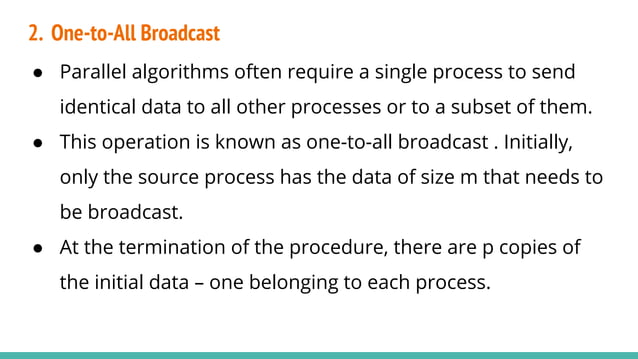 Basic communication operations - One to all Broadcast | PDF