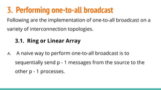 Basic communication operations - One to all Broadcast | PDF