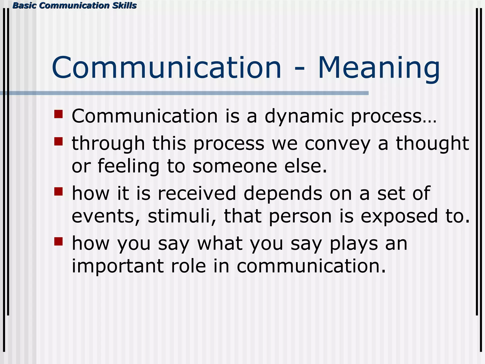 Basic communication skills | PPS