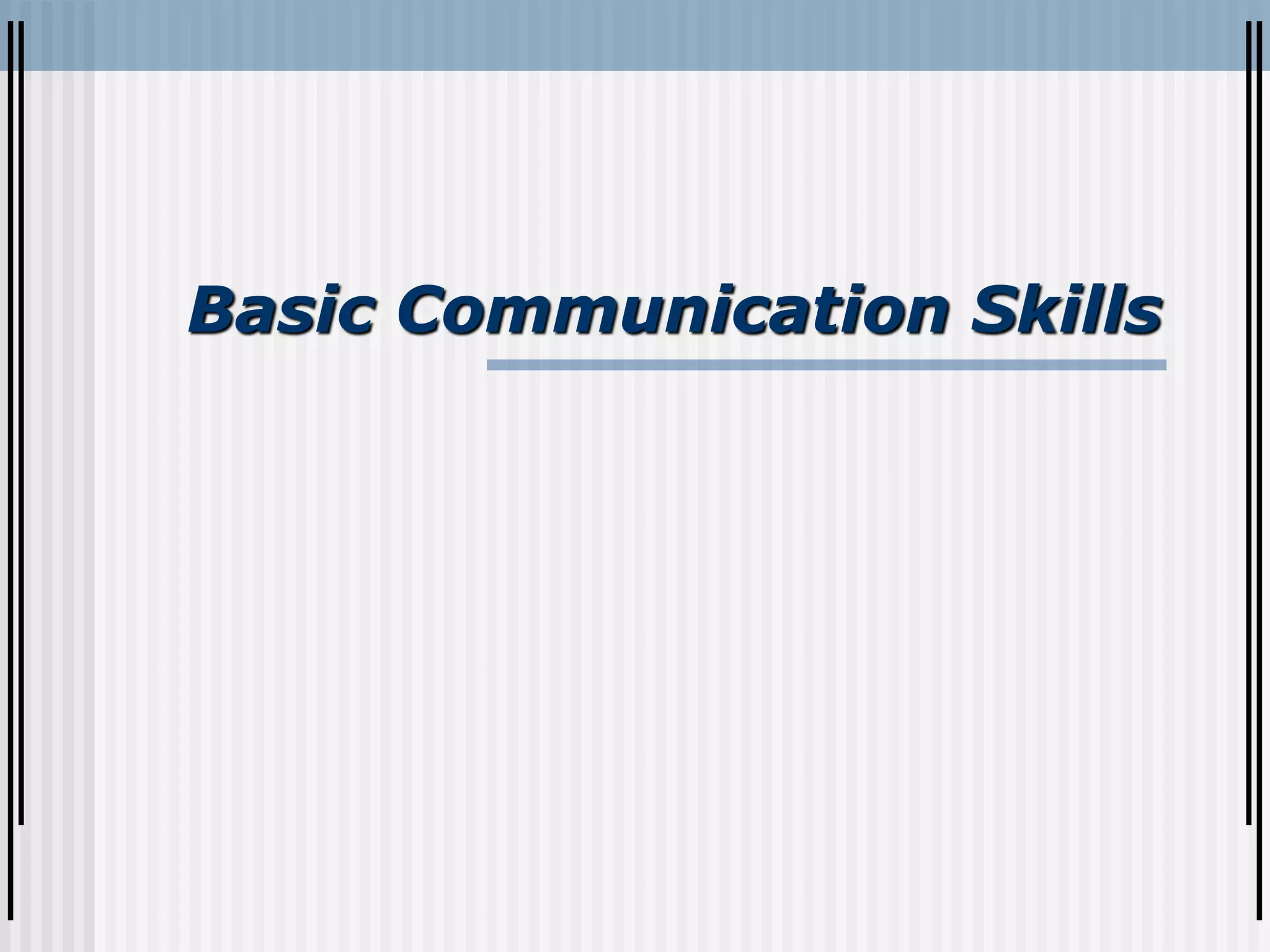 Basic communication skills | PDF