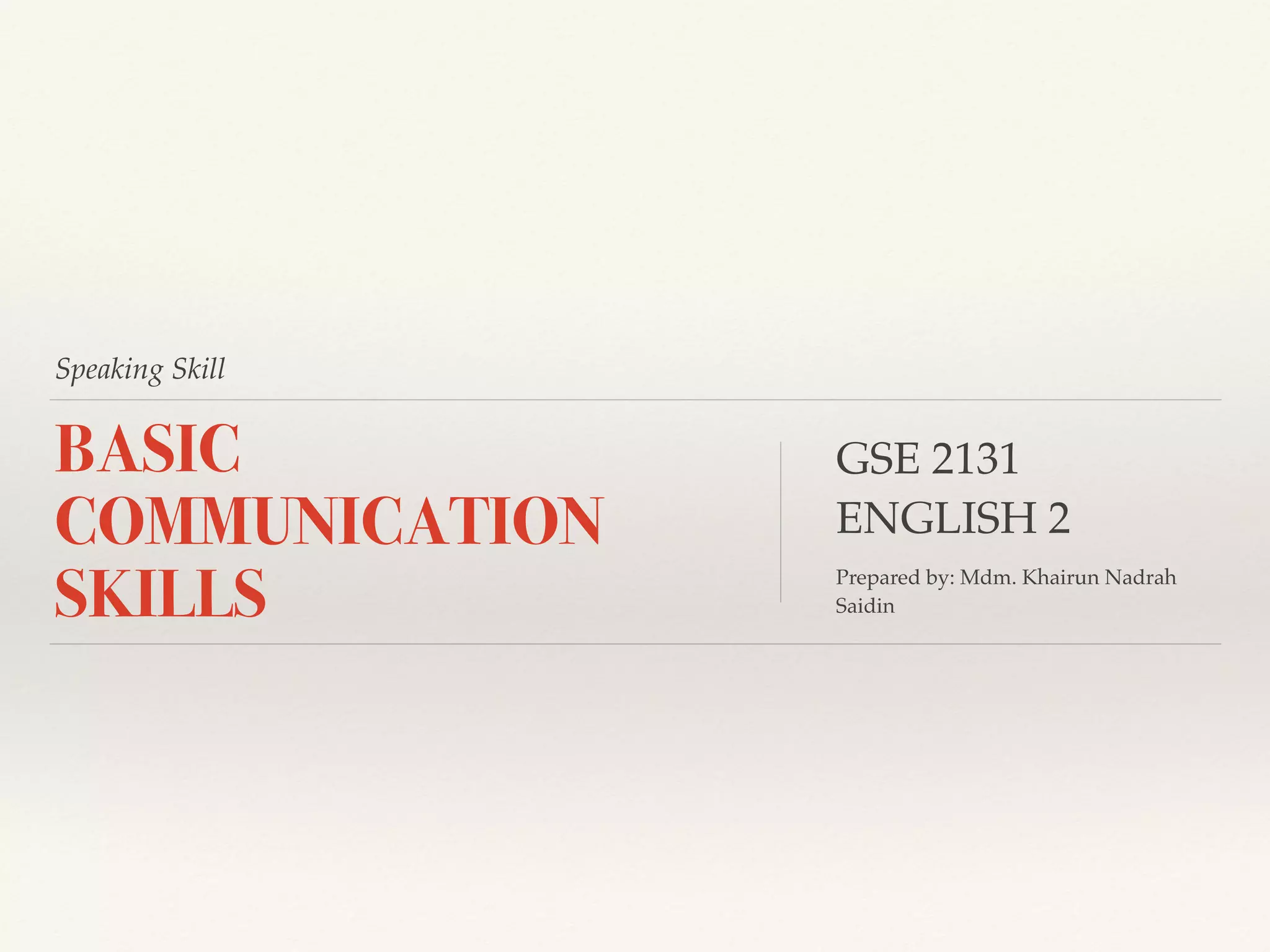 Basic communication skills | PDF