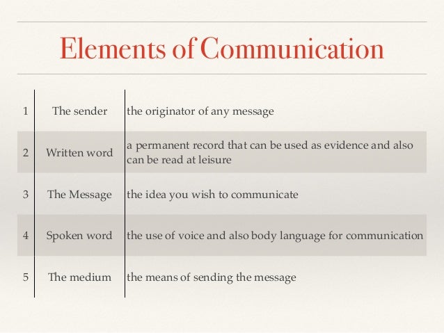 Basic communication skills