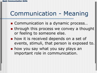 Basic Communication Skills | PPT