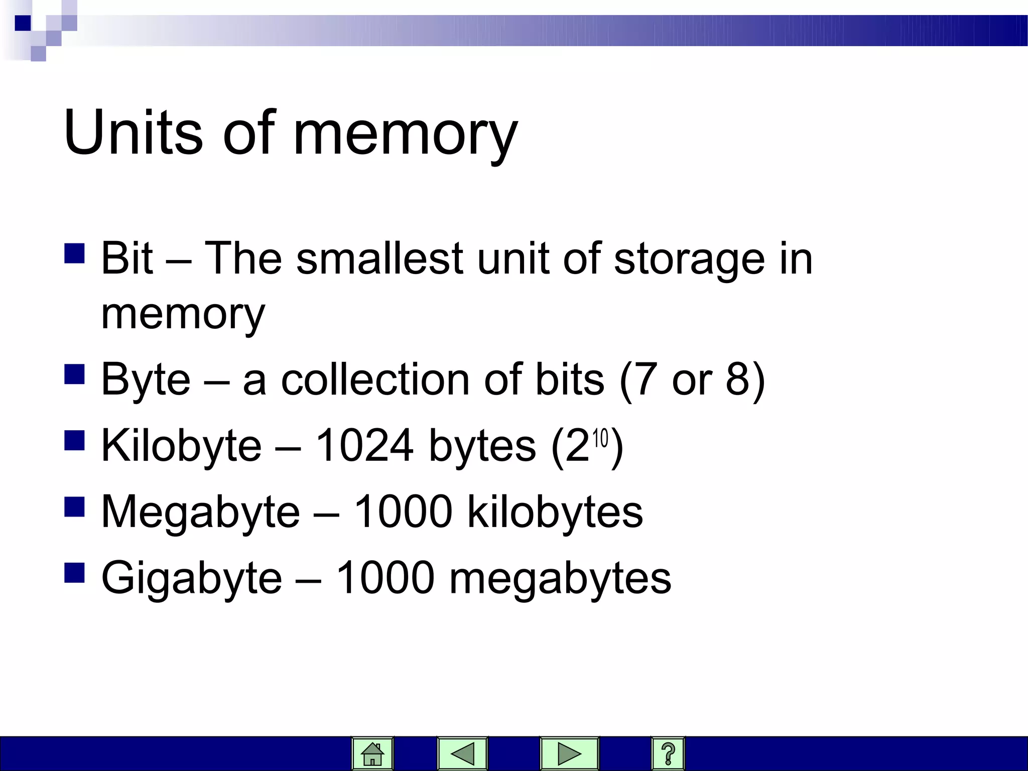 Basic components, memory | PPS