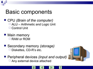 Basic components, memory | PPS