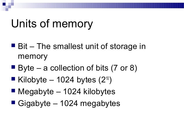 Basic Components Memory