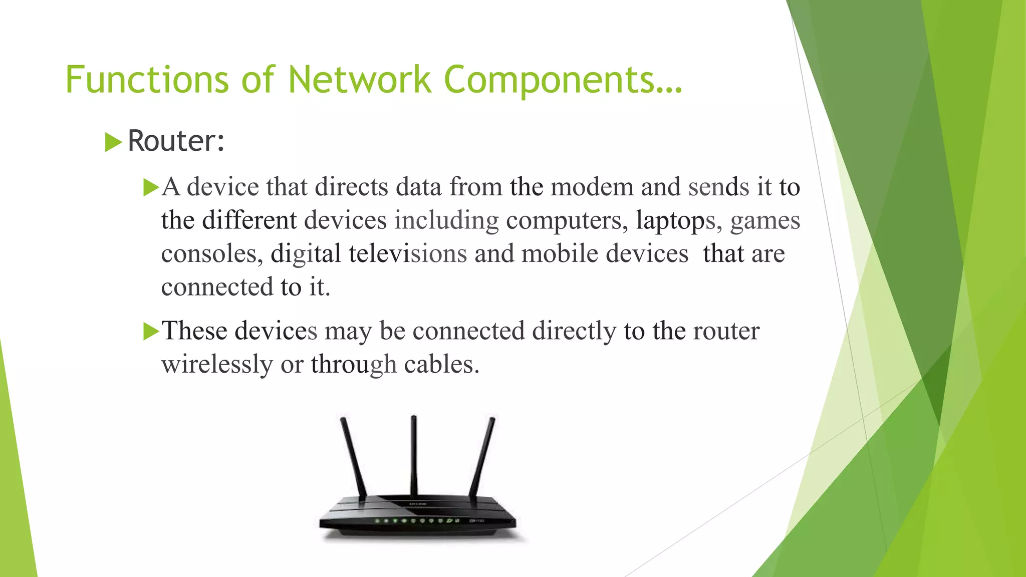 Basic components of a computer network | PPSX