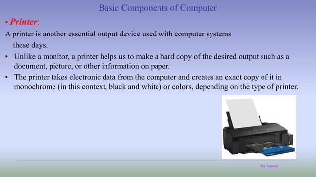 Basic Components of Computer....pdf | Computer Peripherals | Computing