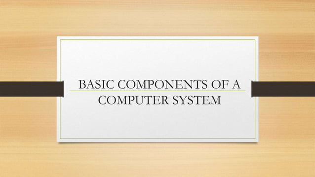 Basic components of computer system | PPTX
