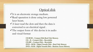 Basic components of computer system | PPTX