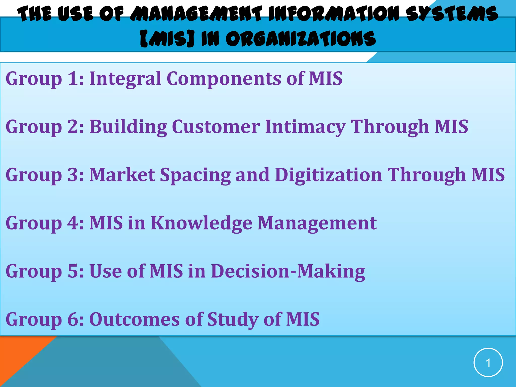 Basic components of MIS, its applications and outcomes | PPTX ...
