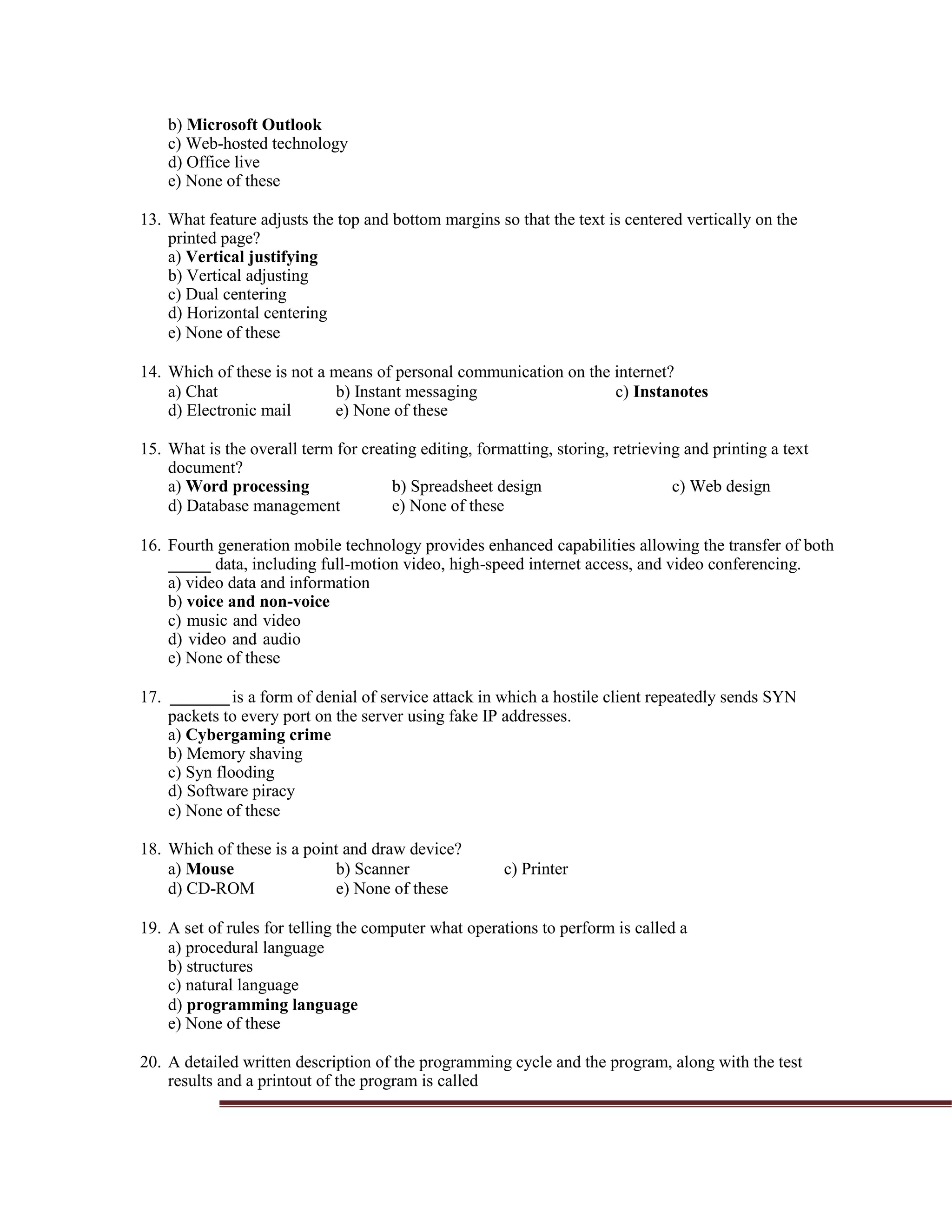 Basic computer question | PDF
