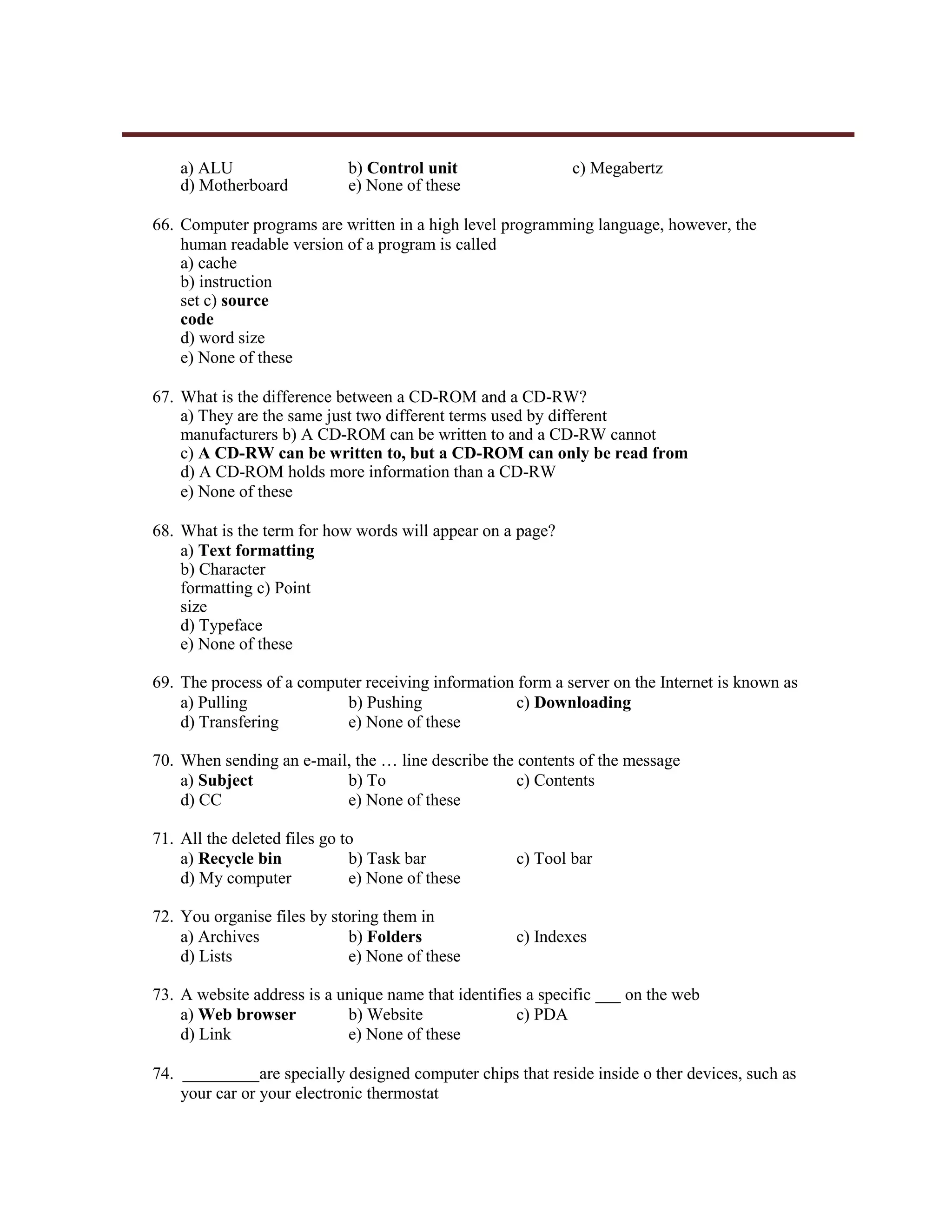 Basic computer question | PDF