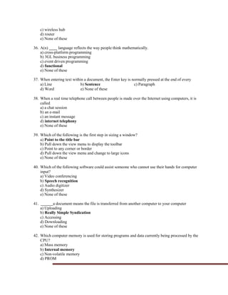 Basic computer question | PDF