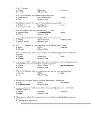 Basic computer question | PDF
