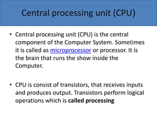 Basic computer architecture | PPTX
