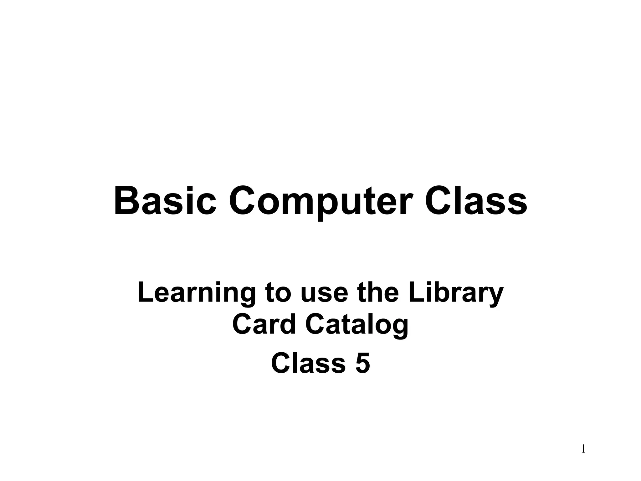 Basic computer class 5 | PPT