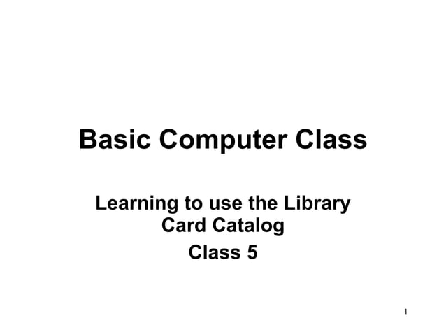 Basic computer class 5 | PPT