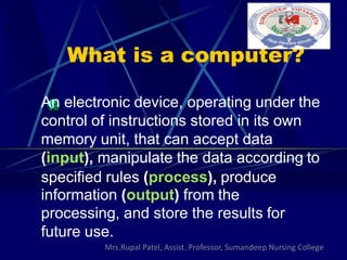 Basic computer concepts | PPTX | Operating Systems | Computer Software and Applications