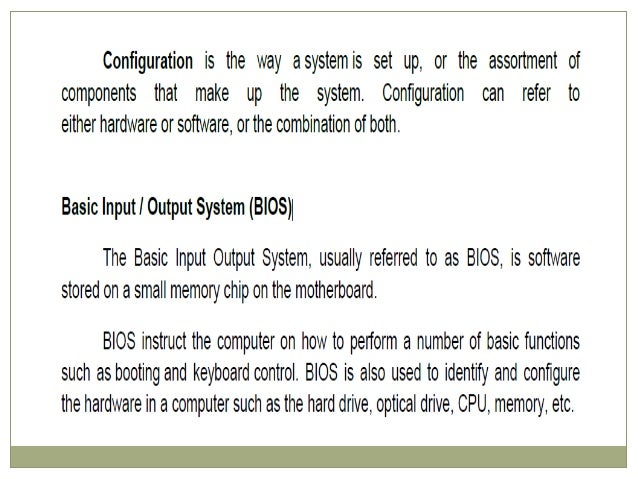Basic computer configuration setup