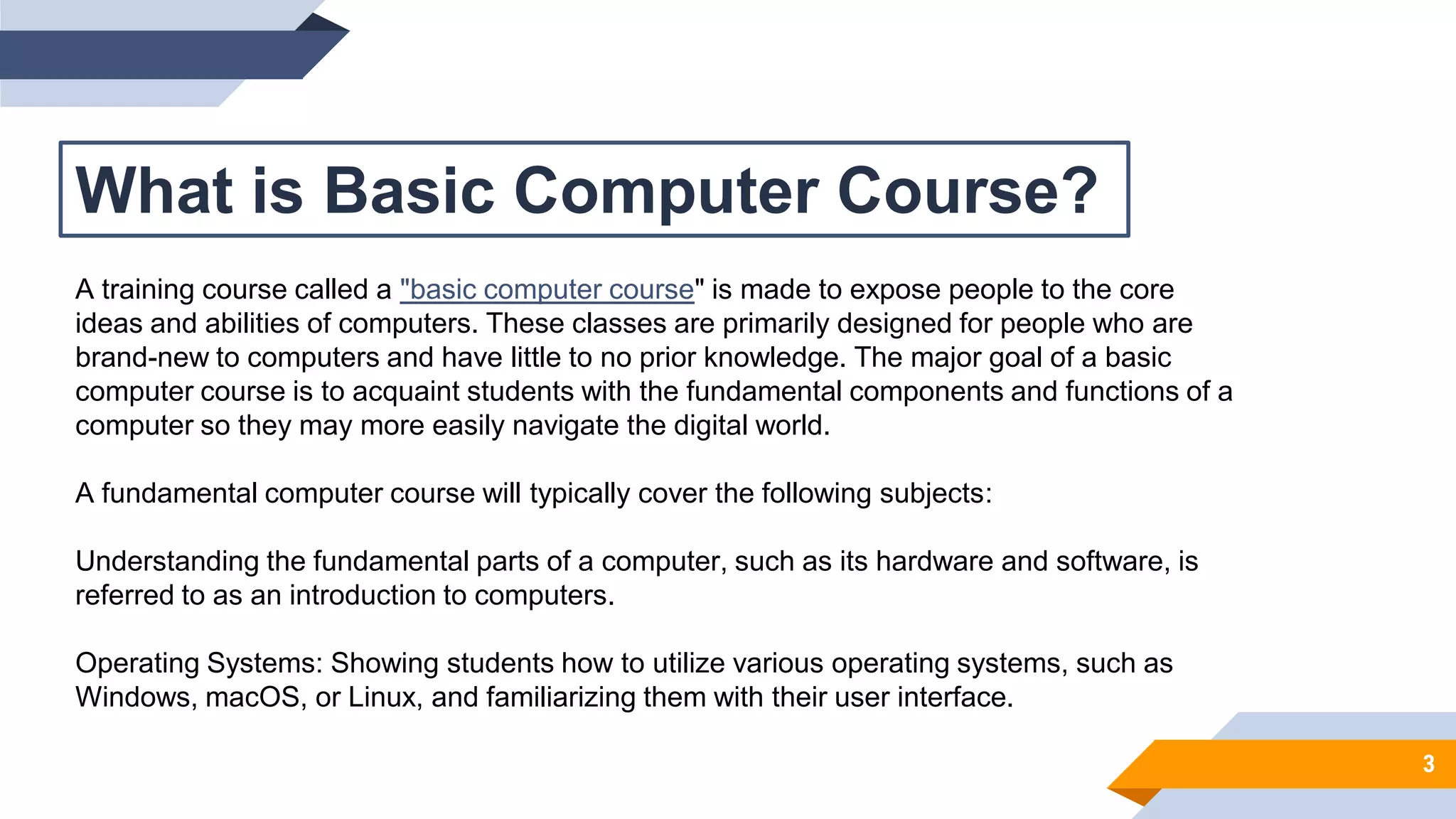basic computer course | PDF