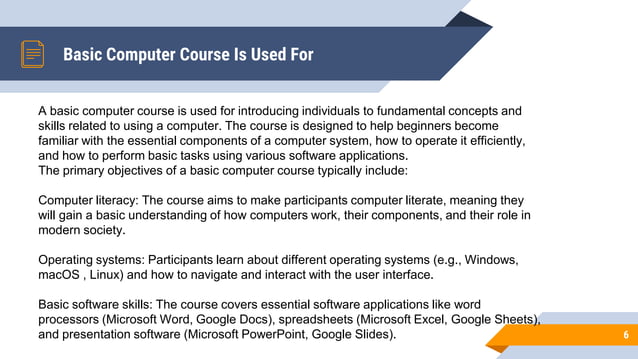 basic computer course | PDF