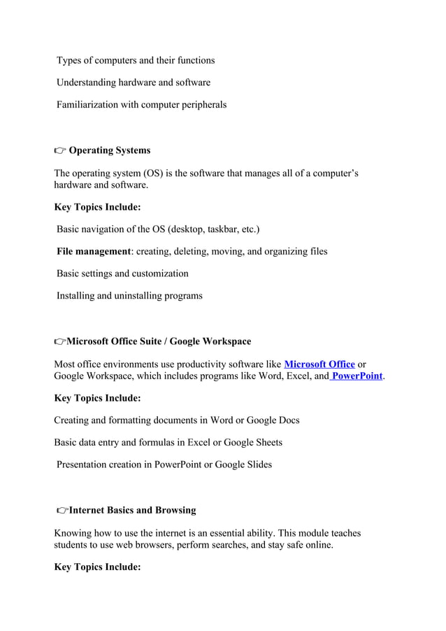 Master Basics with Our Computer Course | PDF