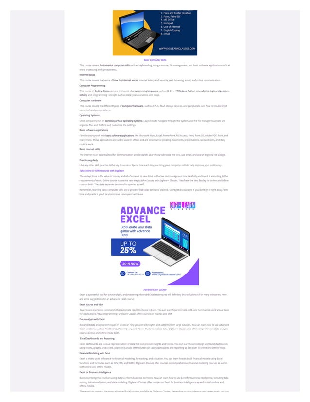 Basic Computer Course in Meerut - Digilearnclasses.pdf