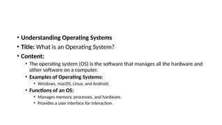 BASIC COMPUTER COURSE TRAINING IN KHANNA | PPT