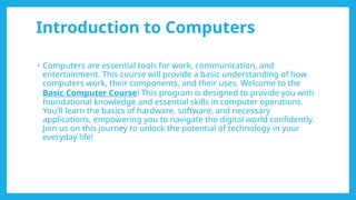 Basic computer course training in khanna | PPT