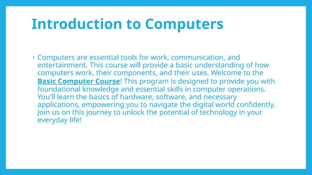 Basic computer course training in khanna | PPT