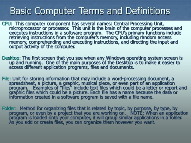 Basic computer for small business | PPT