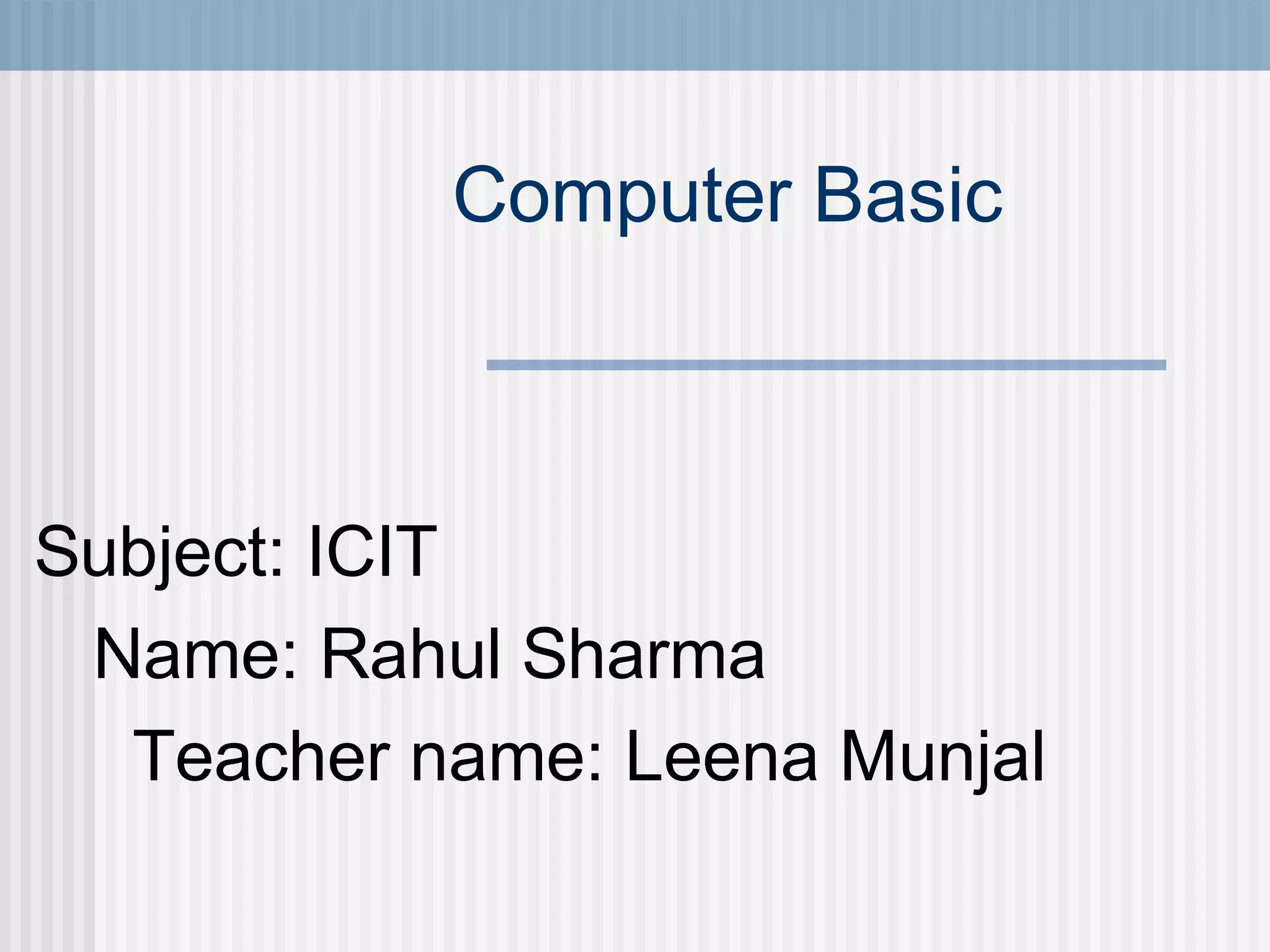 Basic computer fundamentals | PPT | Computing | Technology & Computing