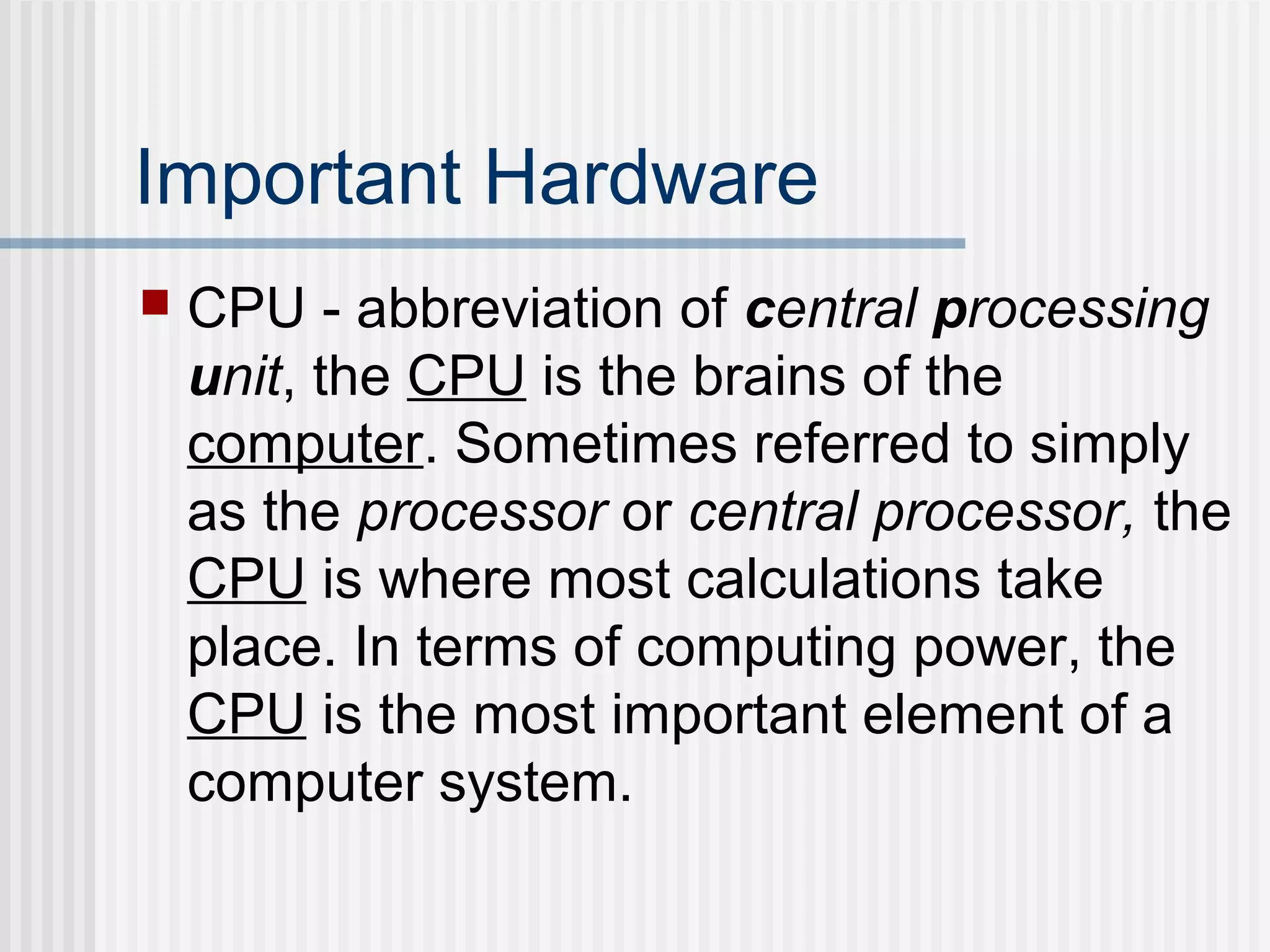 Basic computer fundamentals | PPT | Computing | Technology & Computing