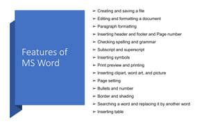 Basic computer fundamentals_Microsoft Word | PPTX | Desktop Publishing ...