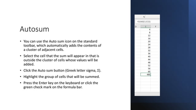 Basic computer fundamentals_ Microsoft Excel | PPTX | Computing ...
