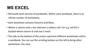 Basic computer fundamentals_ Microsoft Excel | PPTX