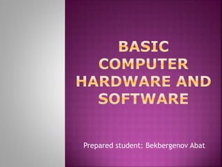 Basic Computer Hardware and Software.pptx | Data Storage and ...