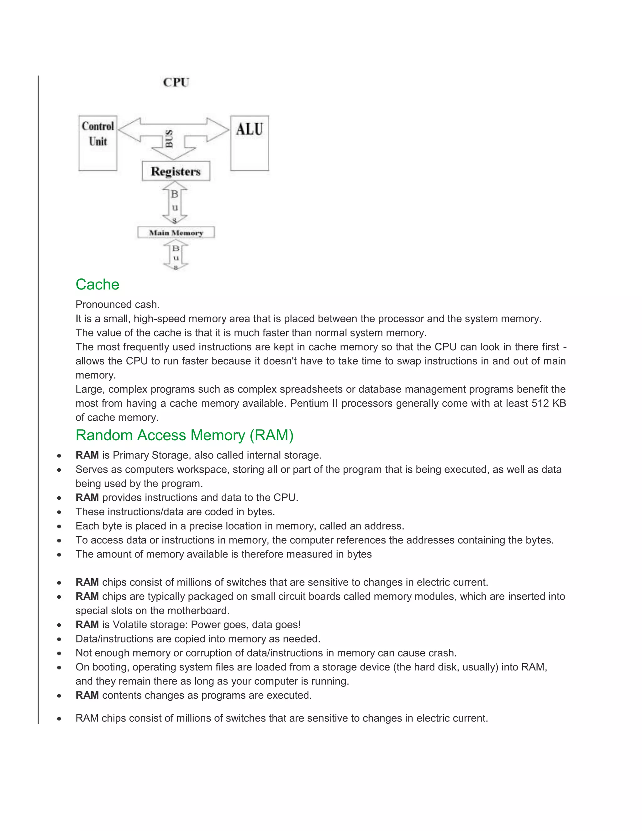 Basic computer hardware terminology | DOCX | Operating Systems ...