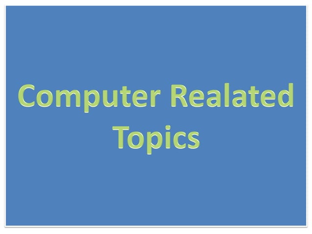 Basic computer knowledge | PDF